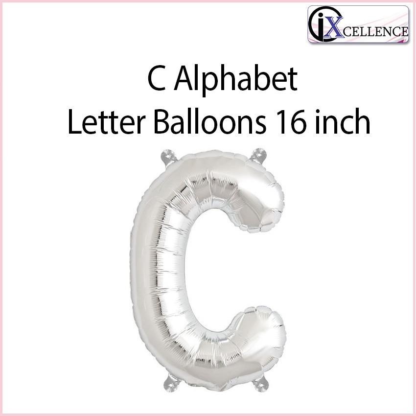 Buy Jomz [IX] Alphabet C Letter Balloon 16 inch (Silver) toys for girls ...