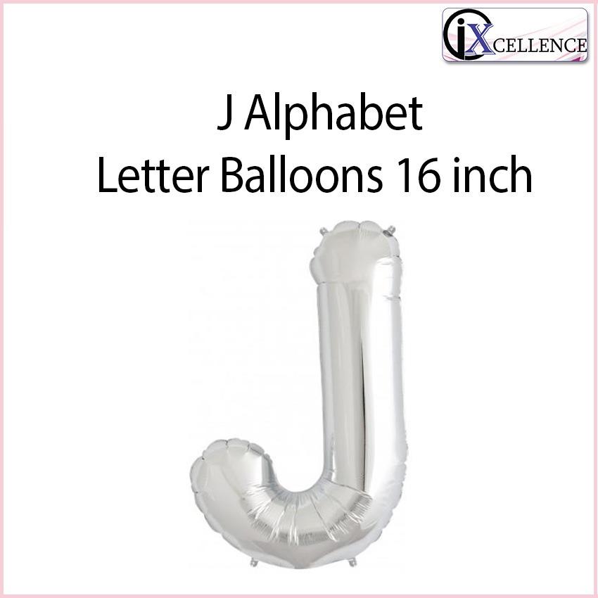 Buy Jomz [IX] Alphabet J Letter Balloon 16 inch (Silver) toys for girls ...