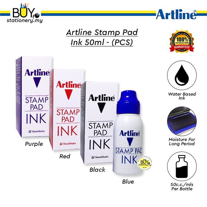 Buy Stamp Pad Ink 50ml Artline - PCS (4 Colors) | eRomman