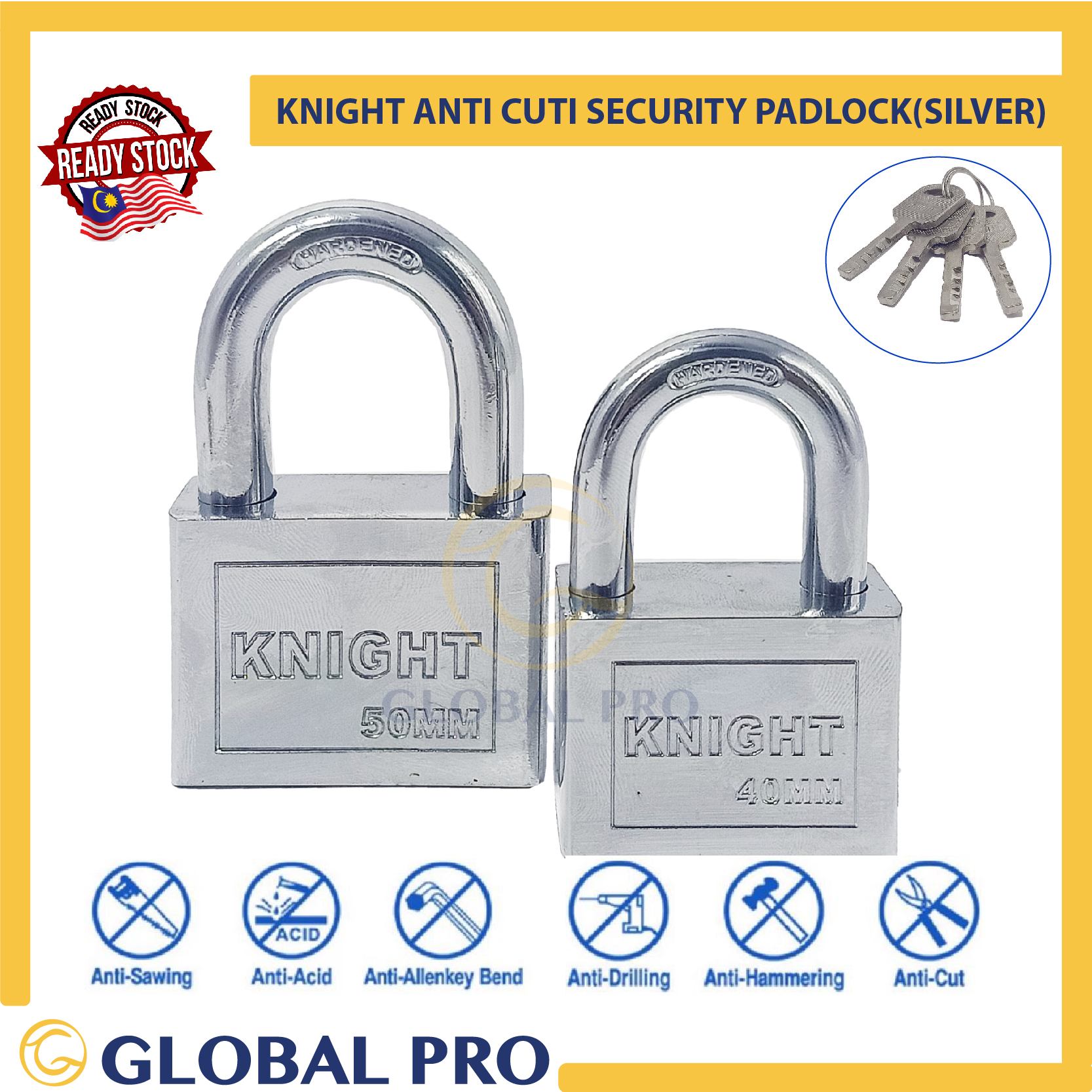 Buy Anti Cut Security Padlock for Doors & Gates 50mm | eRomman