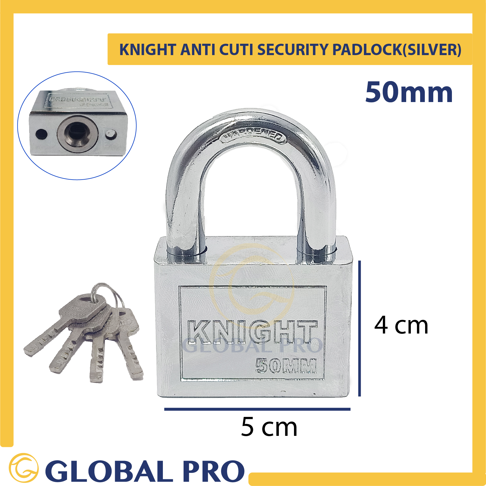 Buy Anti Cut Security Padlock for Doors & Gates 50mm | eRomman