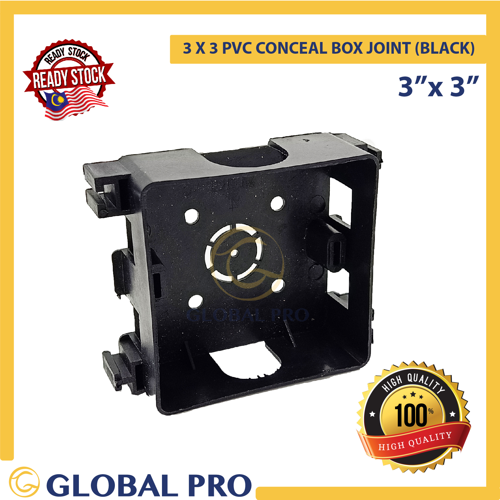Buy Globalproofficial PVC 3X3 Electrical Conceal Box Joint (BLACK ...