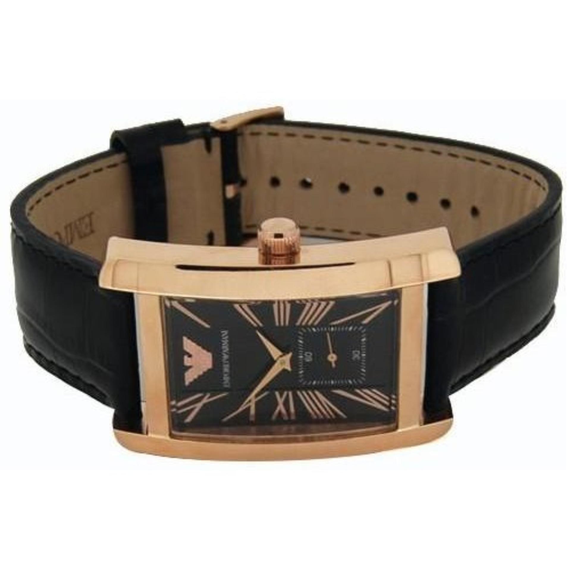 Buy Emporio Armani Mens Square Leather Watch | eRomman