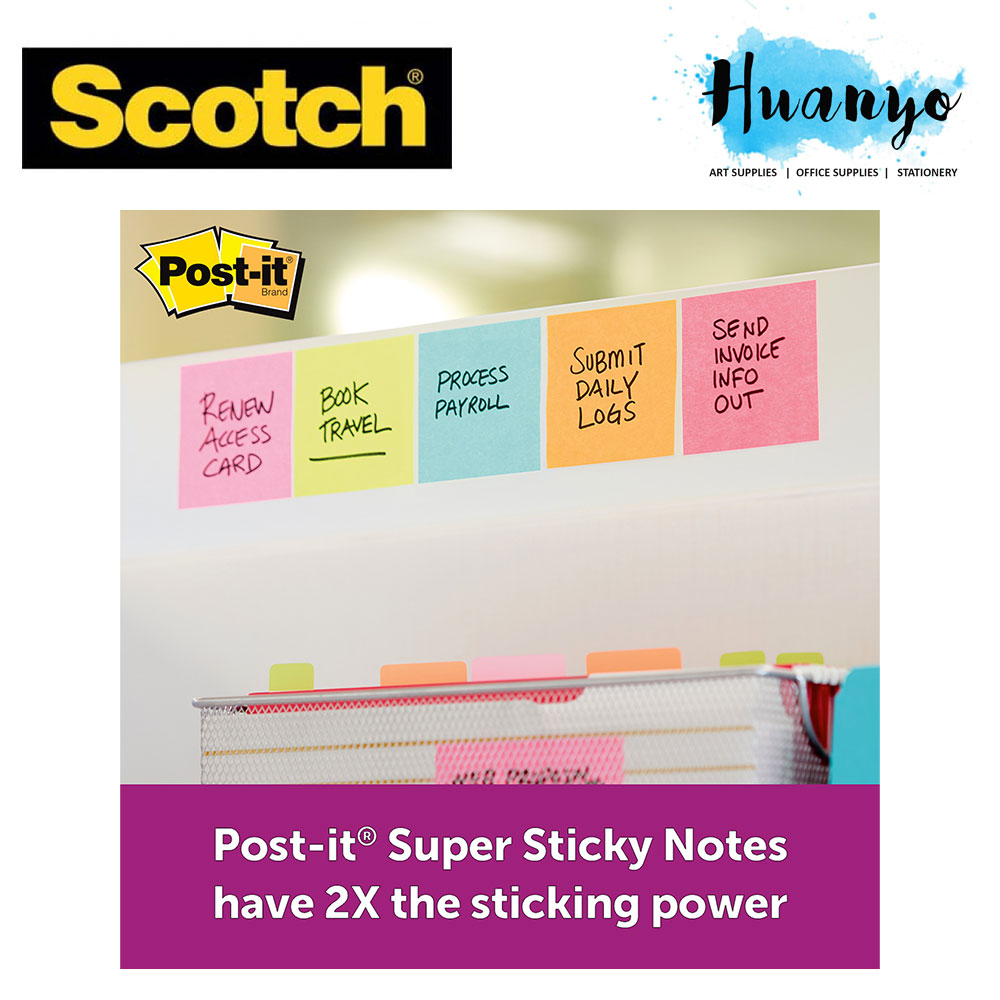Buy Super Sticky Notes World 3M Post-it (5 Colors) | eRomman
