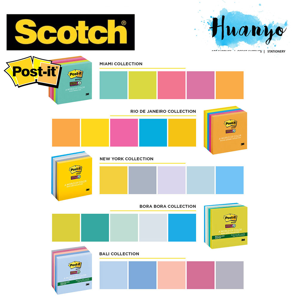 Buy Super Sticky Notes World 3M Post-it (5 Colors) | eRomman