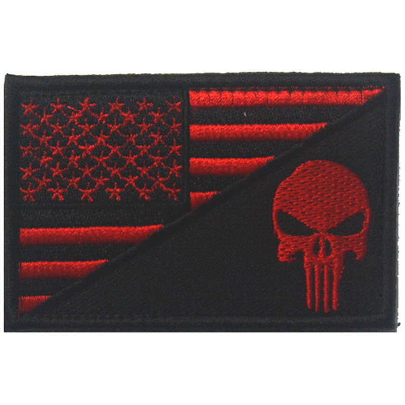تسوق Deltacsgear Punisher American Flag Skull Velcro Patch - Red | سوق رمان