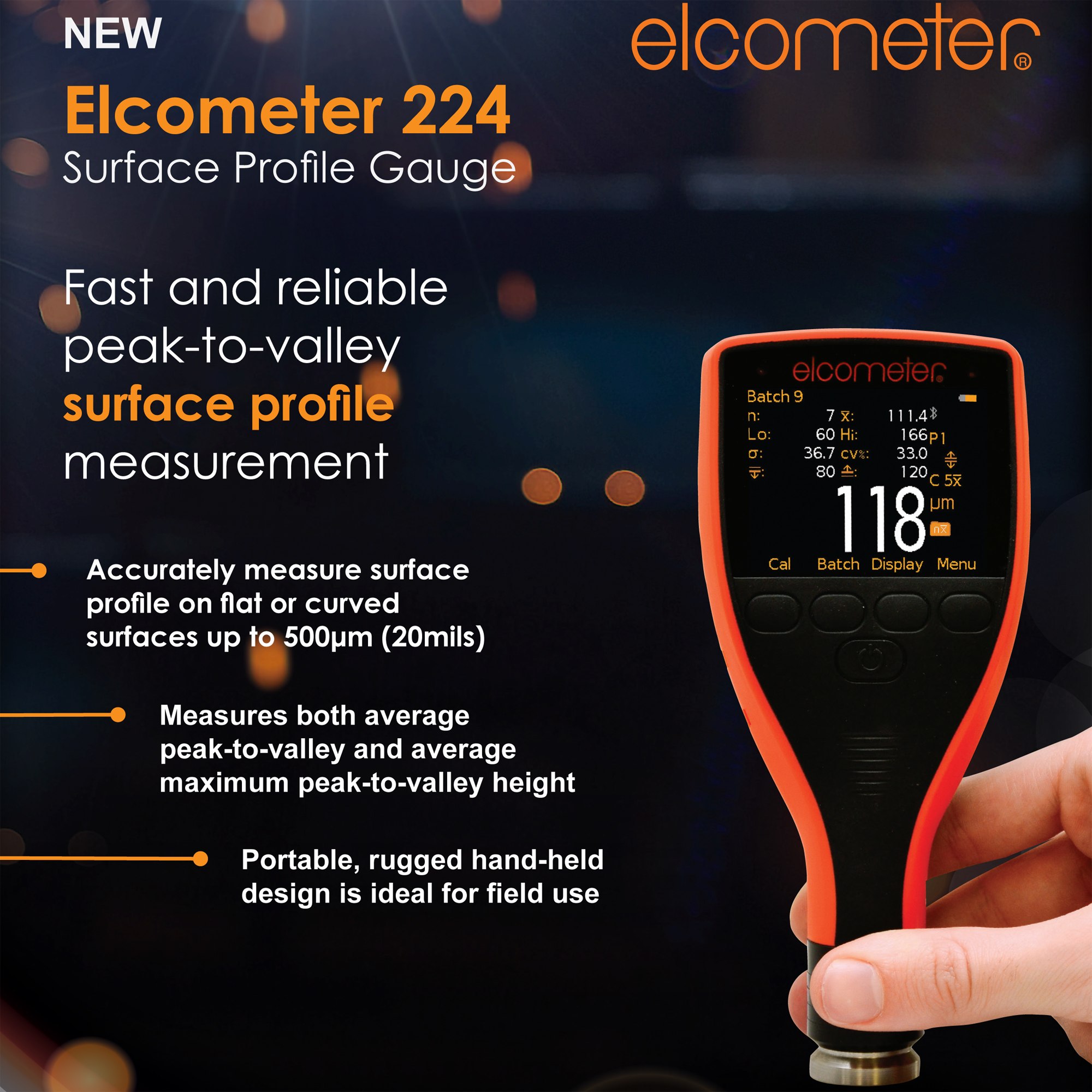 Home & Living :: DIY :: Hand Tools :: Elcometer E224C-TI Model T 224 Digital Surface Profile ...
