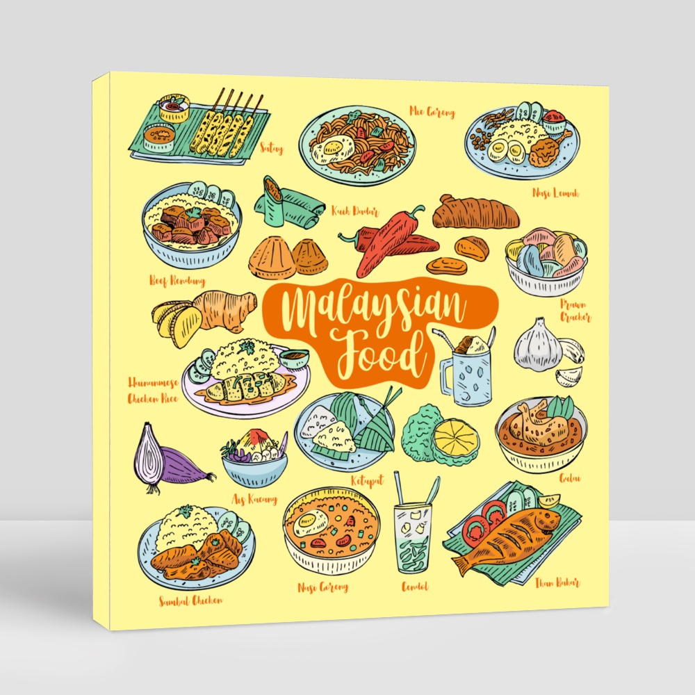 Buy Hand Drawn Malaysian Food Doodles, Vector | eRomman