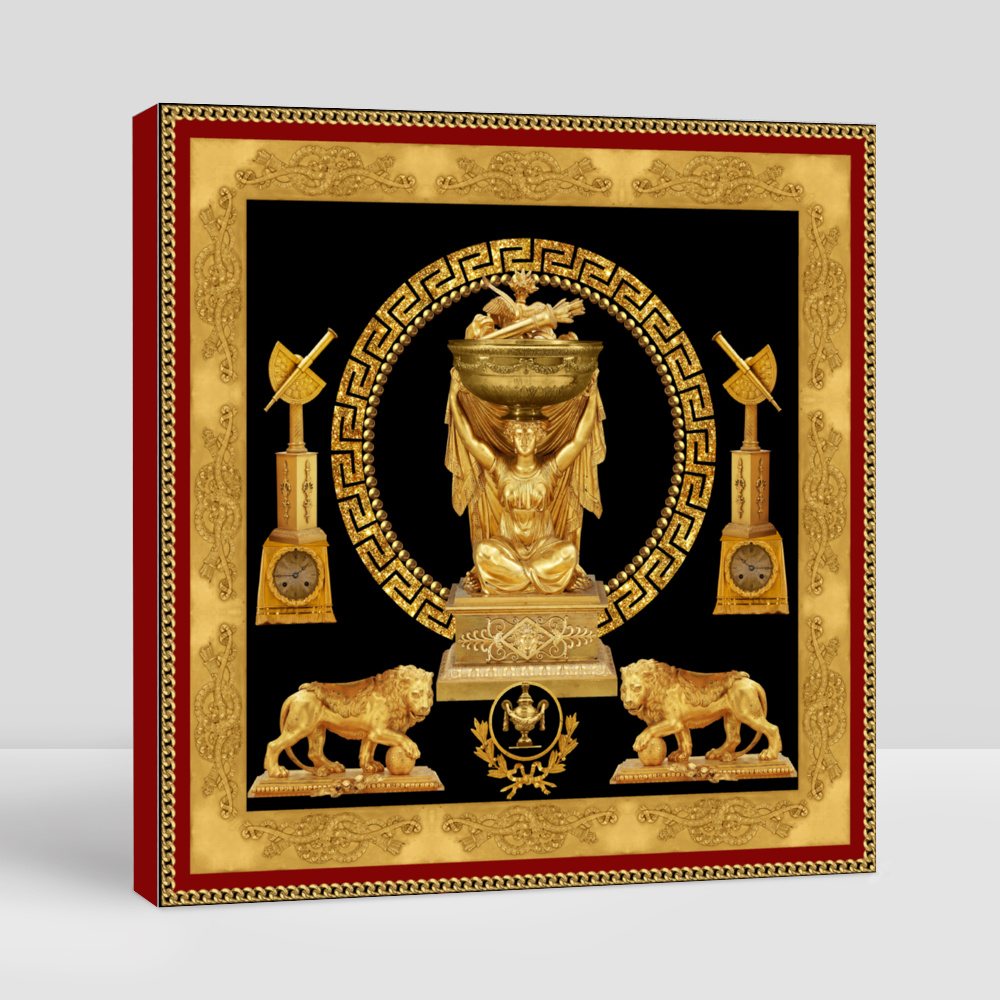 Buy Gold Baroque Decorated Column, Ribbons | eRomman