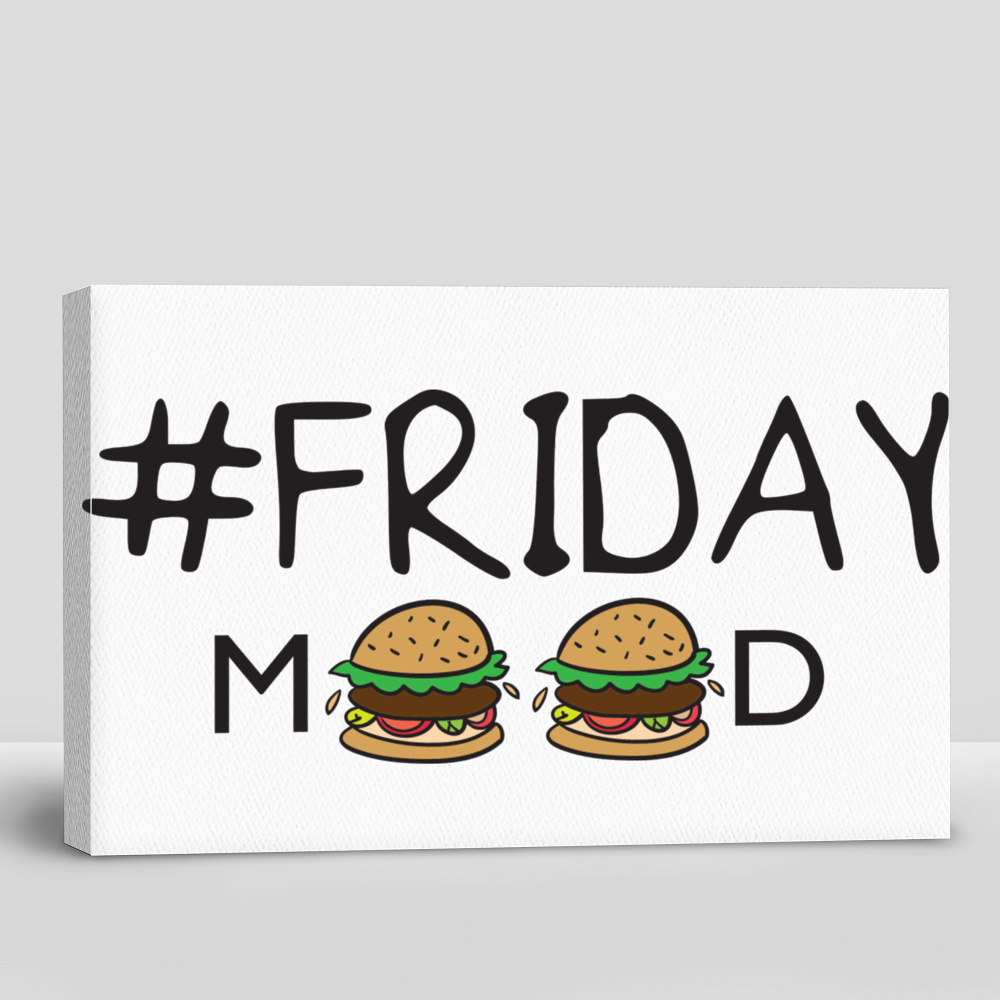 Buy Friday Mood Concept With Text and Burger Drawings | eRomman