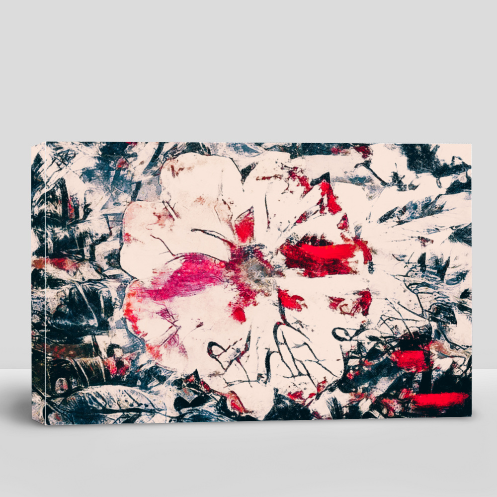 Buy Red and Black Flower in Jackson Pollock Style | eRomman
