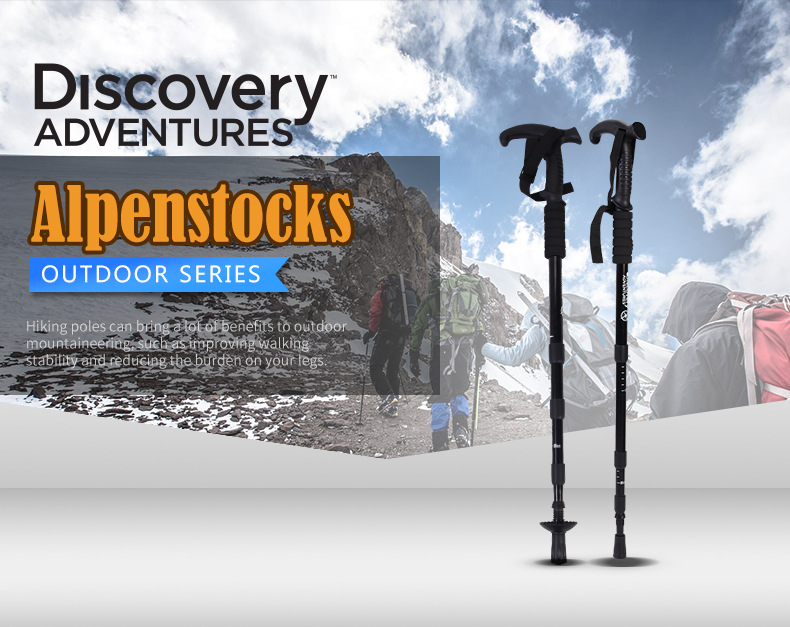 Buy DISCOVERY ADVENTURES Adjustable Grasp Trekking Pole 4-Section ...