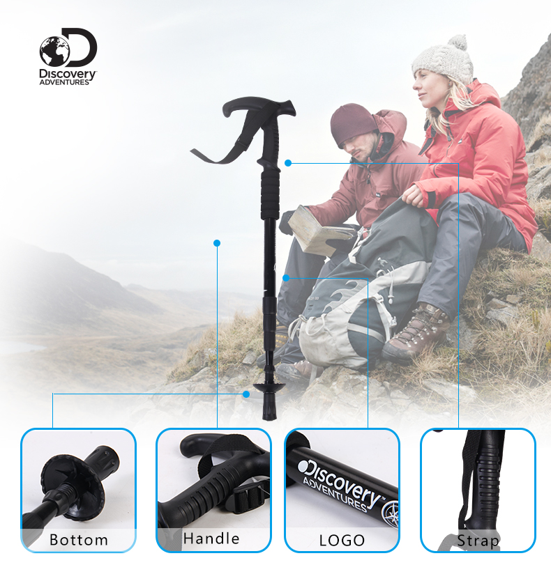 Buy DISCOVERY ADVENTURES Adjustable Grasp Trekking Pole 4-Section ...