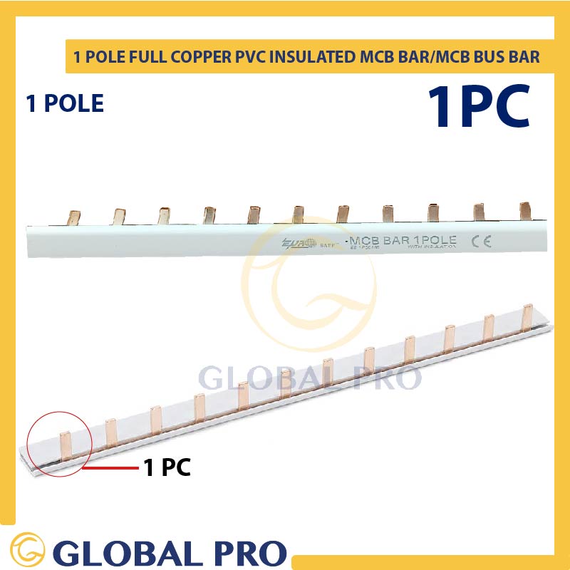 Buy Globalproofficial (1PC) 1 Pole Full Copper PVC Insulated Mcb Bar ...