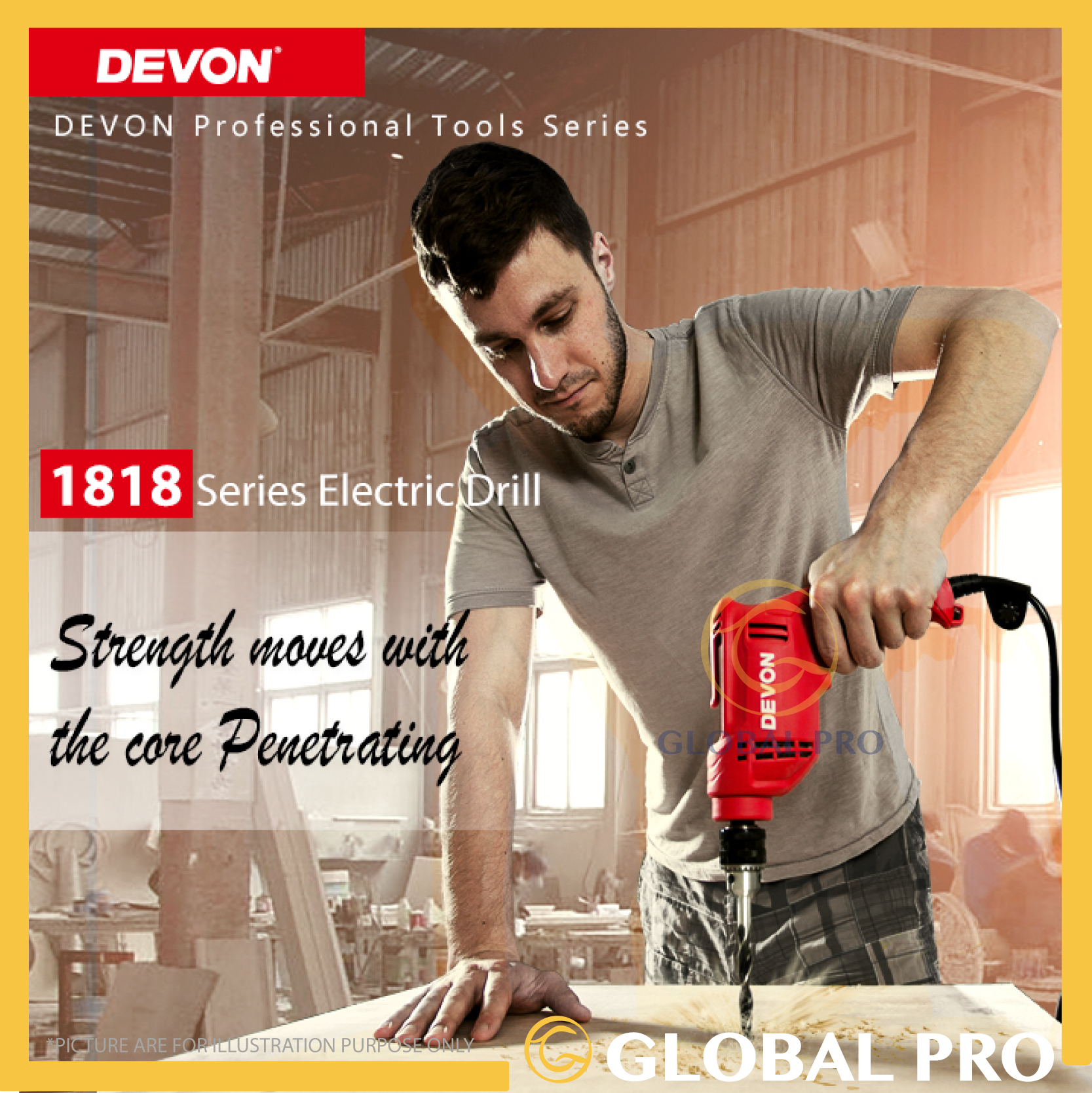 Devon Drillers Logo DEVON 1818 4 10RE KLE Electric Drill 10mm Drill