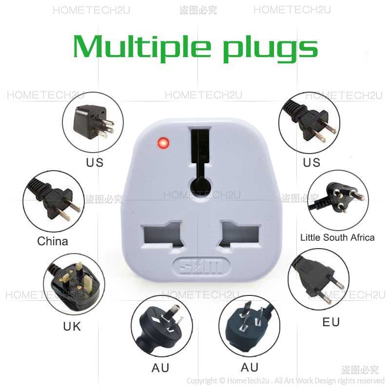 Buy Hometech2u SUM Universal Adapter Adaptor China Plug 2 Pin to 3 Pin ...