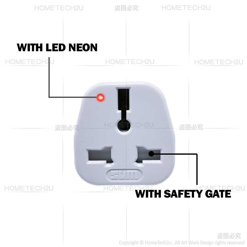 Buy Hometech2u SUM Universal Adapter Adaptor China Plug 2 Pin to 3 Pin ...