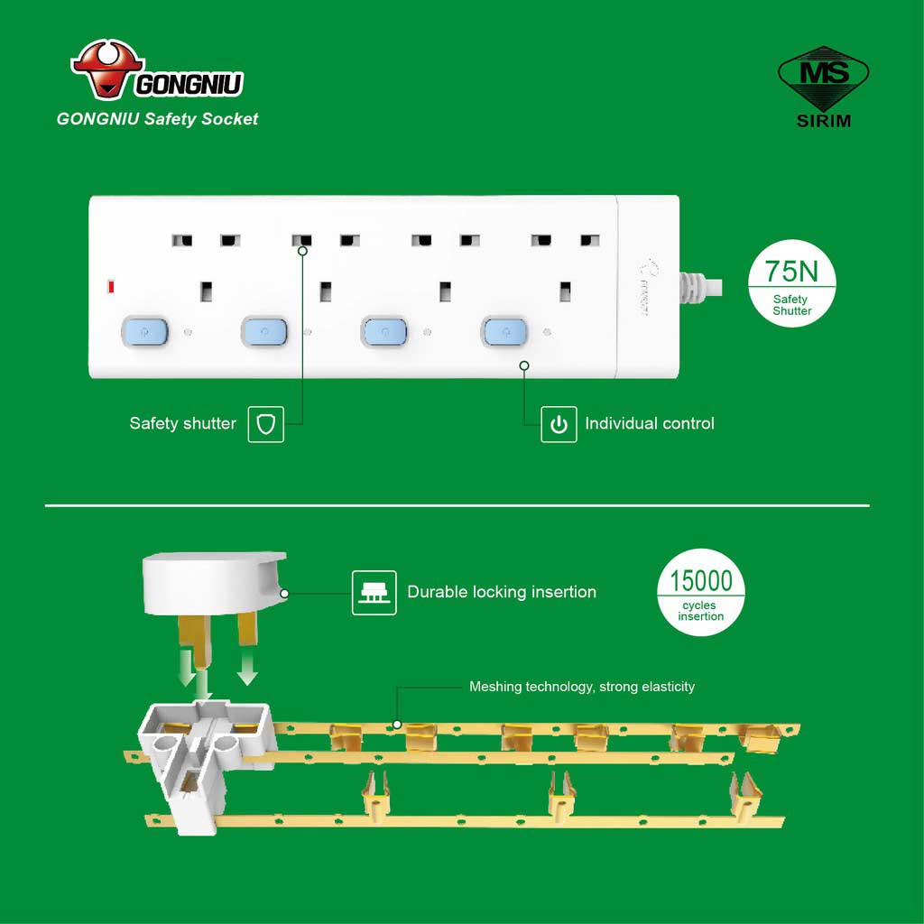 Buy Hometech2u GONGNIU/Bull Sirim Approved Heavy Duty Surge Protector ...