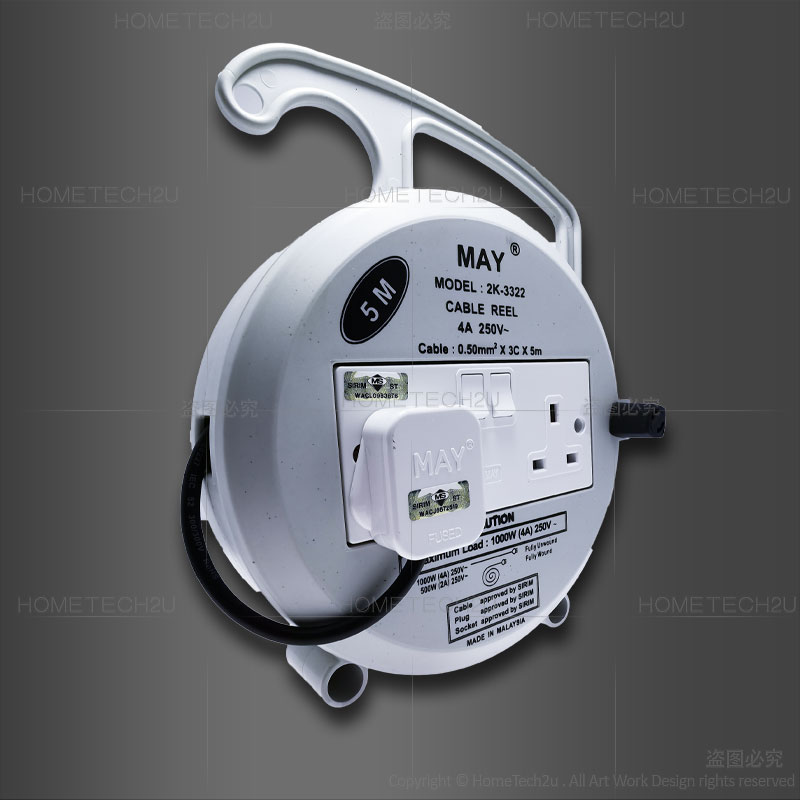 Buy Hometech2u Selamat Heavy Duty Extension Roller 2 Gang Socket Cable ...