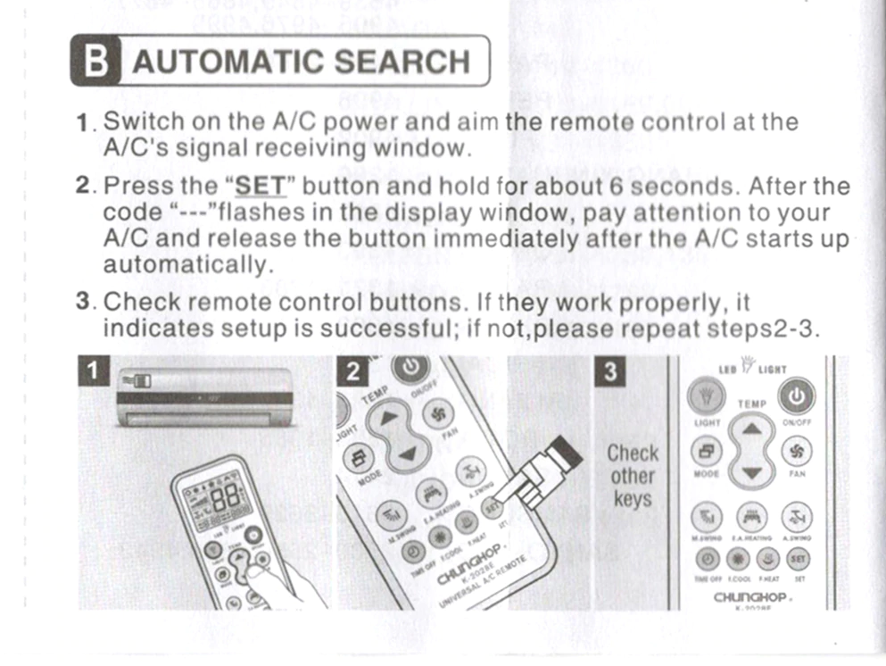 تسوق Hometech2u CHUNGHOP All In 1 Universal Air Conditioner Remote ...