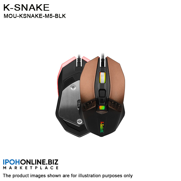 Buy K-Snake M5 USB Wired RGB Metal Gaming Mouse (Black) | eRomman