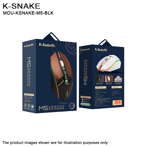 Buy K-Snake M5 USB Wired RGB Metal Gaming Mouse (Black) | eRomman