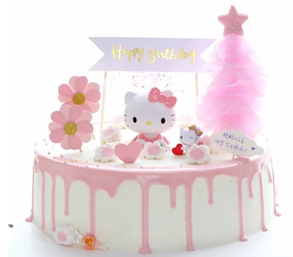 Buy Hello Kitty Cake Topper Happy Birthday Decoration | eRomman