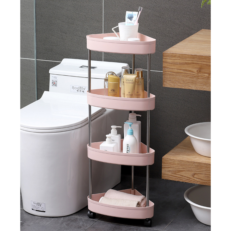 Buy Gdeal GTE 4 Layer Triangle Shelf Plastic Narrow Cabinet Living Room ...