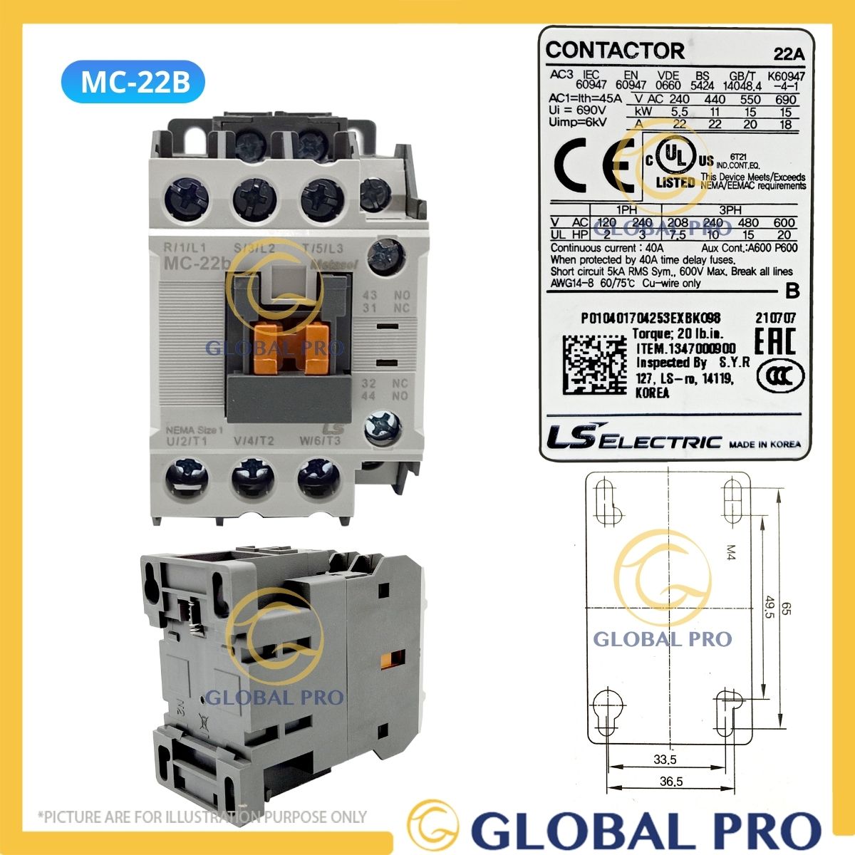 Buy Globalproofficial LS ELECTRIC Metasol Magnetic Contactor AC110V ...