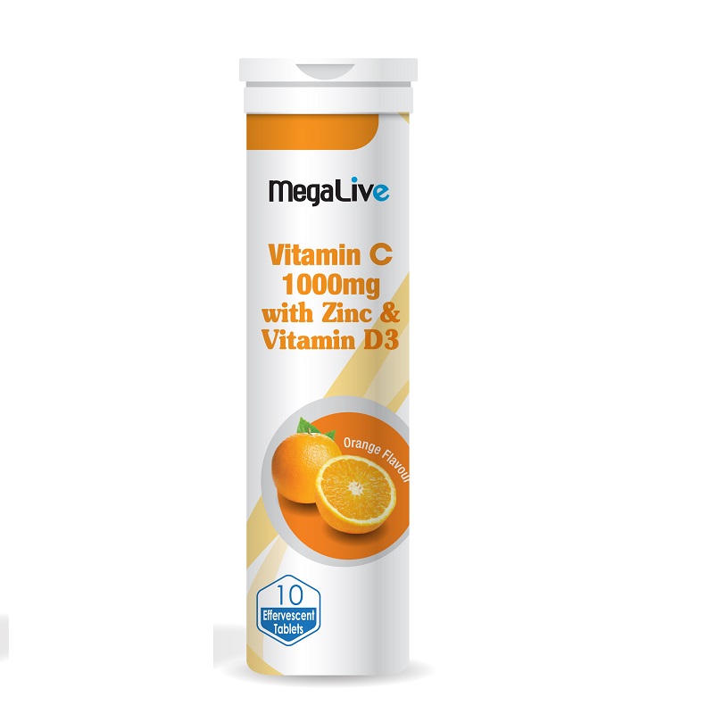 Buy Goodmedickl MegaLive Vitamin C 1000mg Effervescent 4X10s / 10s Triple action with Zinc ...