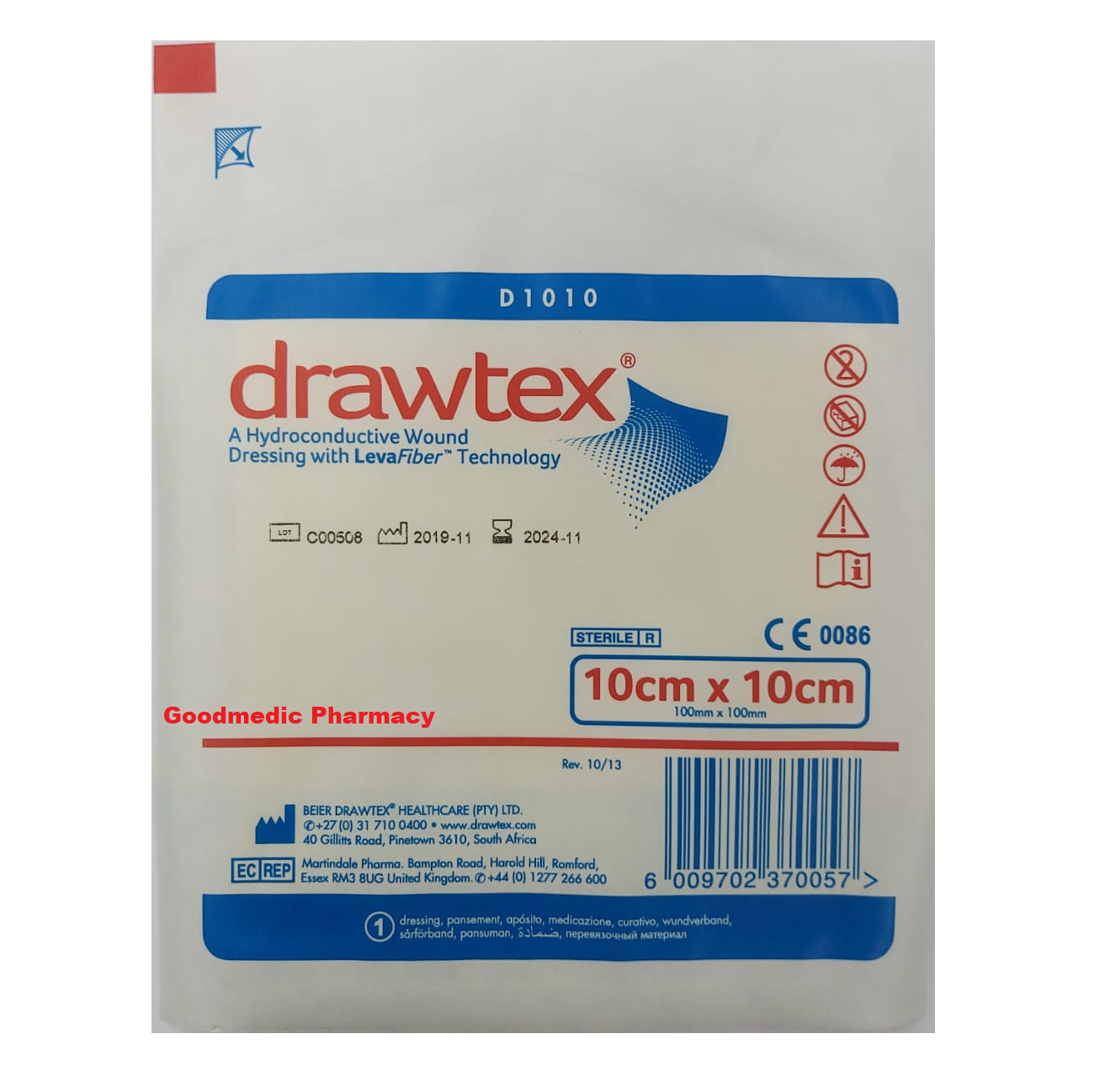 Buy Goodmedickl DRAWTEX Hydroconductive Wound Dressing with Levafiber ...