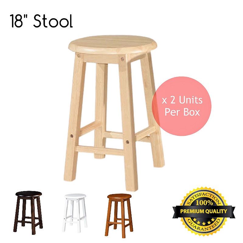 Buy Hometech2u UHome 18 Inch Rounded Wooden Bar Stool Chair For Coffee ...