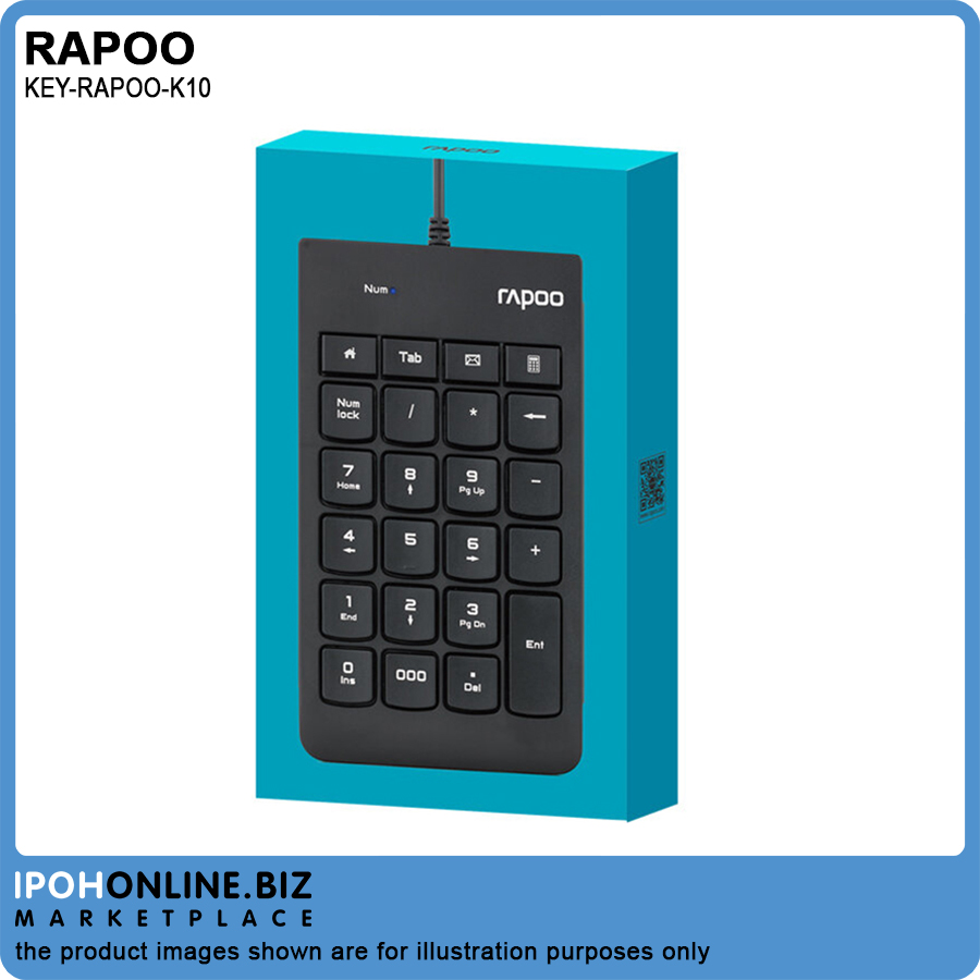 Buy Ipohonline RAPOO K10 23-Keys Compact Wired Numeric Keypad Number ...