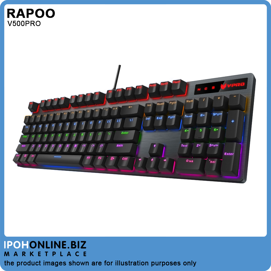 Buy Ipohonline RAPOO V500 Pro Backlit Mechanical Gaming Keyboard - Blue ...