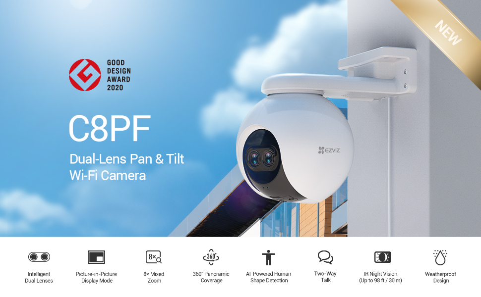 Buy Ipohonline EZVIZ C8PF 2MP Pan/Tilt/Zoom 8x Mixed Zoom AI-Powered ...