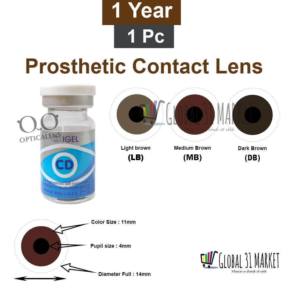 Buy IGEL Prosthetic CD Iris Color Contact Lens 1 Pc/Vial 1 Year 14mm ...