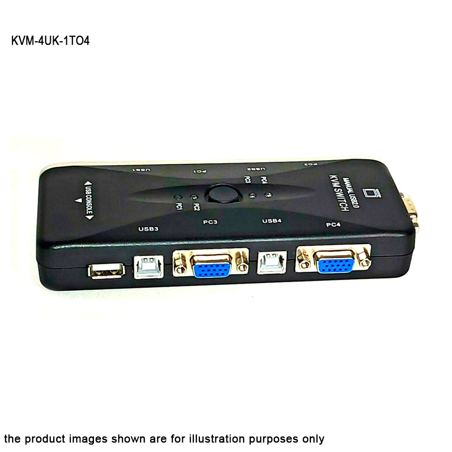 Buy Ipohonline 4 Port USB VGA KVM Switch Box For Mouse Keyboard Monitor ...
