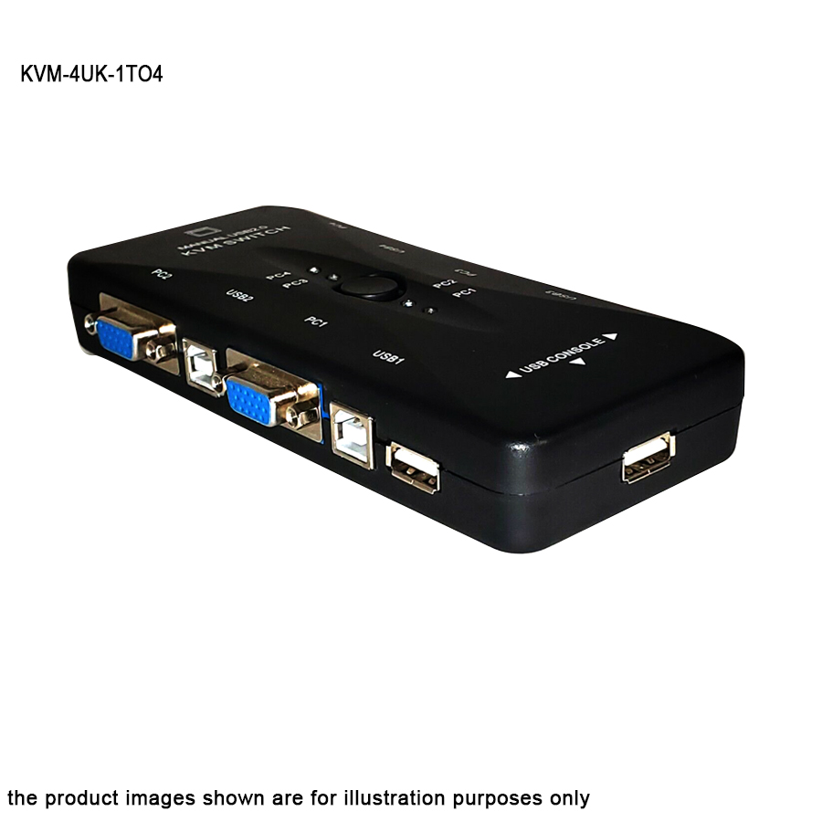 Buy Ipohonline 4 Port USB VGA KVM Switch Box For Mouse Keyboard Monitor ...