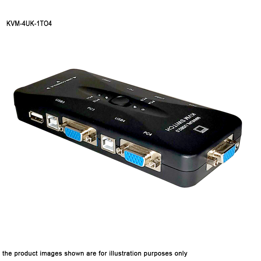 Buy Ipohonline 4 Port USB VGA KVM Switch Box For Mouse Keyboard Monitor ...