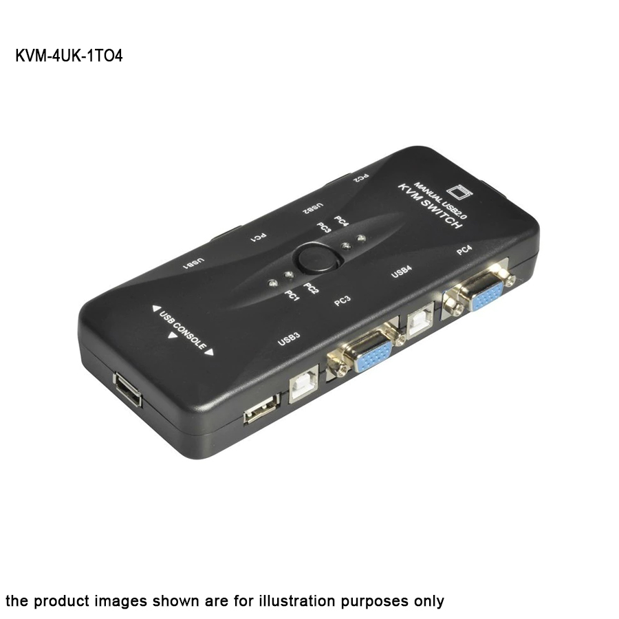 Buy Ipohonline 4 Port USB VGA KVM Switch Box For Mouse Keyboard Monitor ...