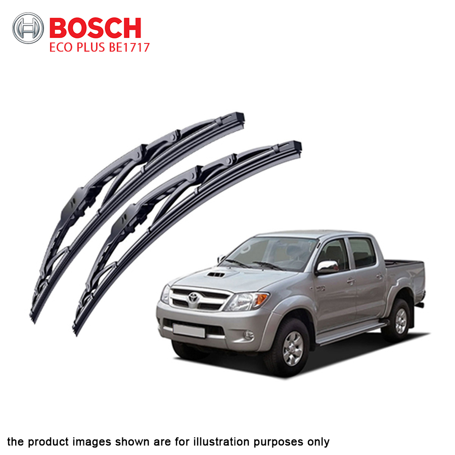 Buy Ipohonline Bosch ECO PLUS BE1717 17 Inch + 17 Inch Wiper Blades Toyota Hilux Pickup Kia Naza ...