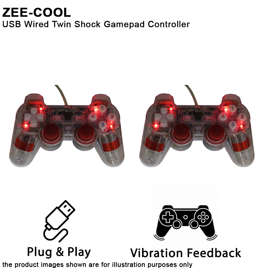Buy Ipohonline Zee-Cool USB Wired Twin Shock Gamepad Controller for PC ...
