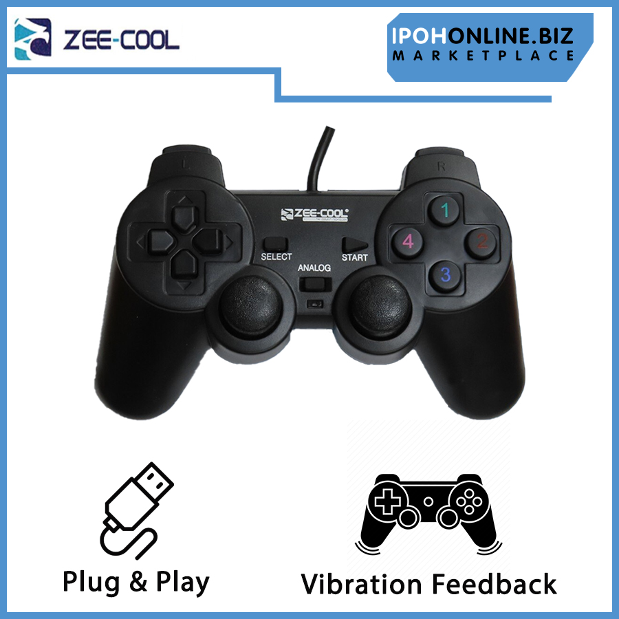 Buy Ipohonline Zee-Cool USB Wired Single Shock Gamepad Controller for ...