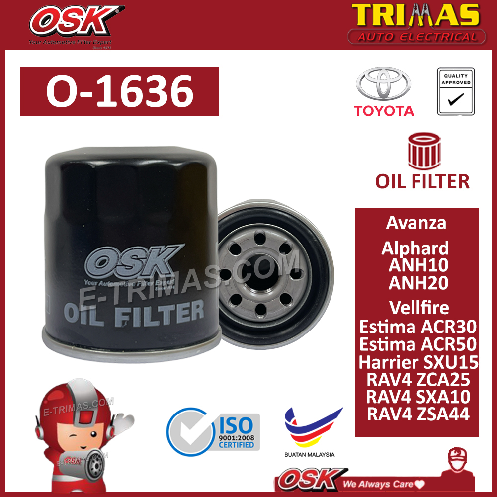 Buy E-trimas OSK Oil Filter Toyota Avanza Alphard ANH10 ANH20 Vellfire ...