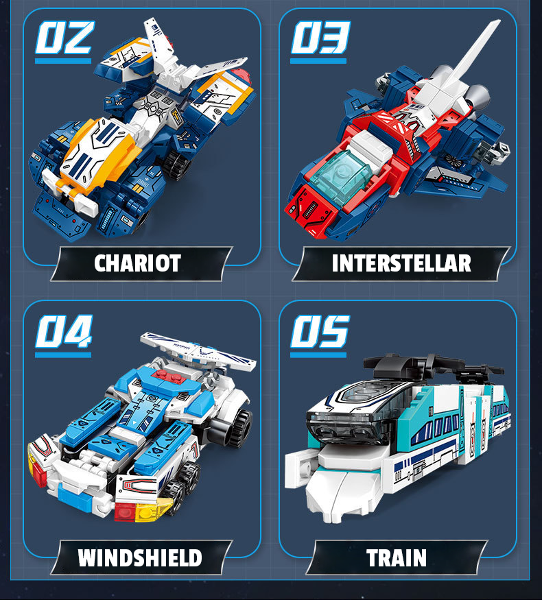 Buy Slstoys [4 IN 1] Sembo Block Mecha Steel Robot Figure Building ...