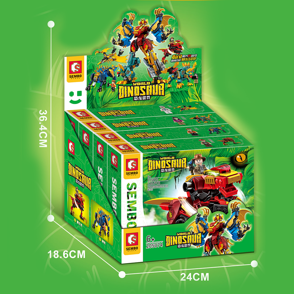 Buy Slstoys [4 IN 1] Sembo Block Dinosaur World Series Mecha Robot ...