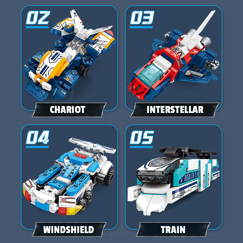 Buy Slstoys [4 IN 1] Sembo Block Mecha Steel Robot Figure Building ...