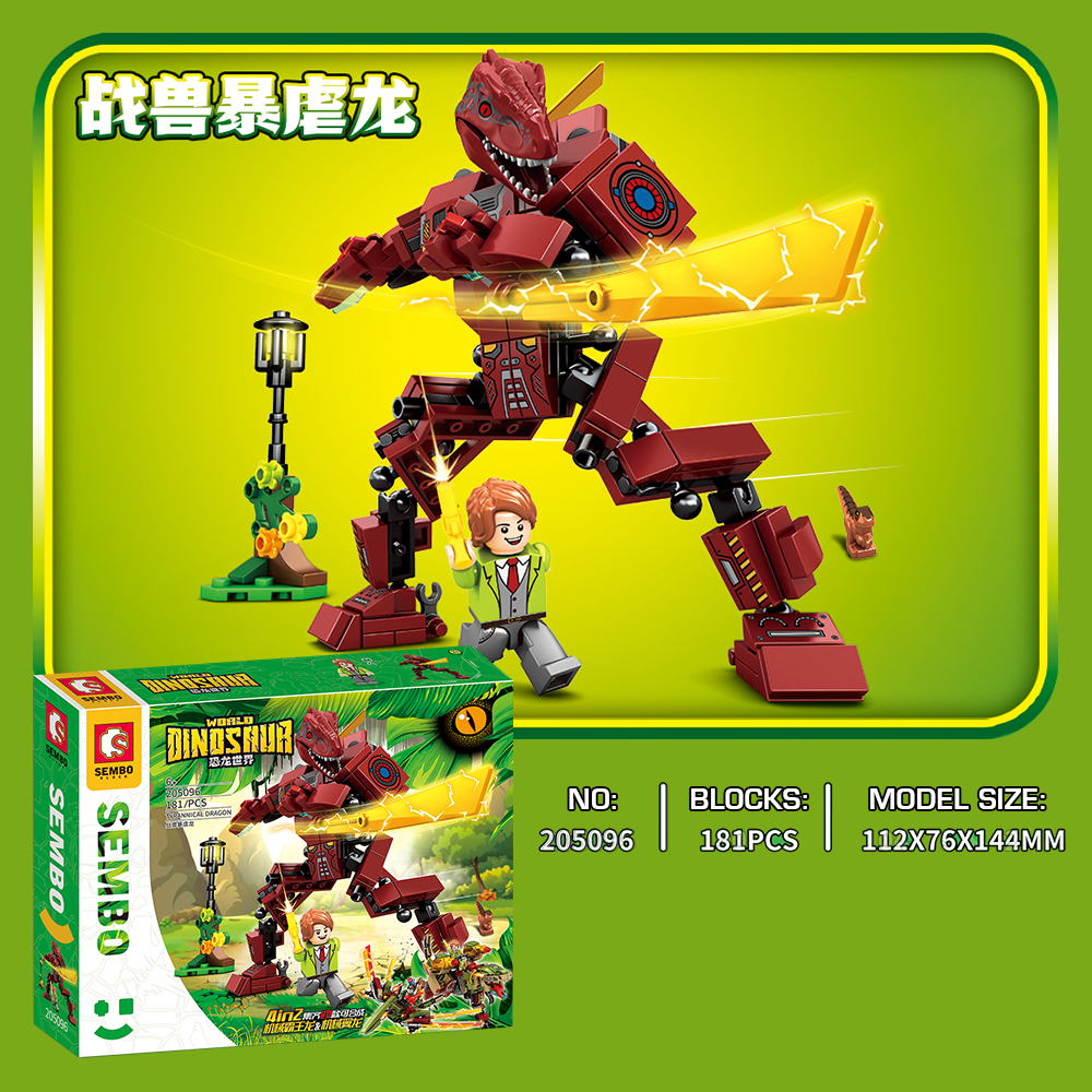 Buy Slstoys [4 IN 1] Sembo Block Dinosaur World Series Mecha Robot ...