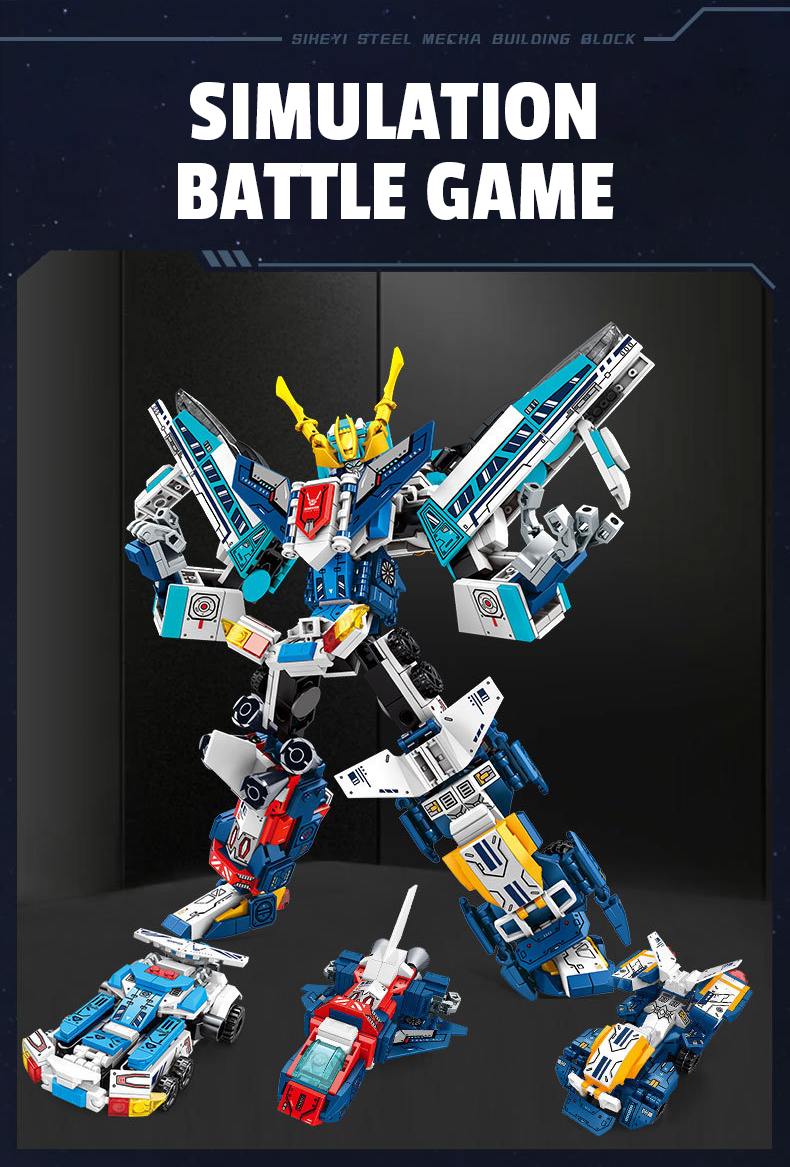 Buy Slstoys [4 IN 1] Sembo Block Mecha Steel Robot Figure Building ...