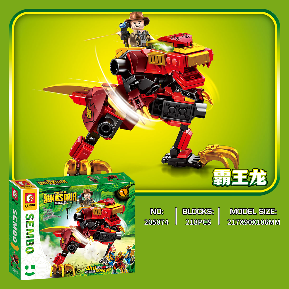 Buy Slstoys [4 IN 1] Sembo Block Dinosaur World Series Mecha Robot ...